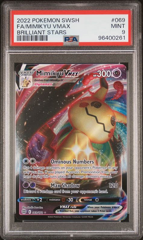 2022 Pokemon Sword Shield Brilliant Stars 069 Full Art Mimikyu Vmax PSA 9 GameStop