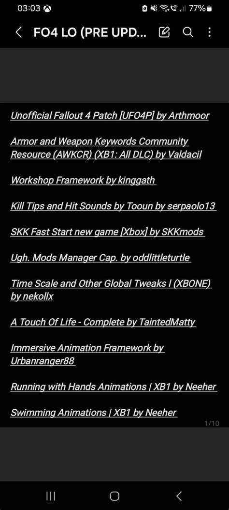 My Load Order Pre Update Rfallout4modsxb1