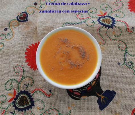 CREMA DE CALABAZA Y ZANAHORIA CON ESPECIAS