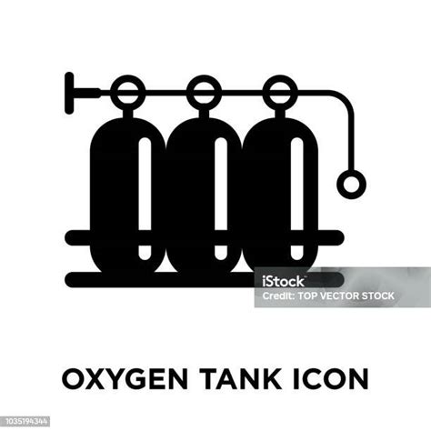 흰색 배경에 고립 산소 탱크 아이콘 벡터 산소 탱크의 로고 개념에 투명 한 배경 검은 채워진된 기호 서명 0명에 대한 스톡 벡터