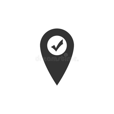 Map Pointer With Check Mark Icon Isolated Marker Location Sign Tick Symbol For Location Maps