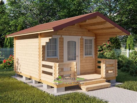 Купить недорого садовый домик 3 8х4 8 м из бруса с террасой под ключ в Москве