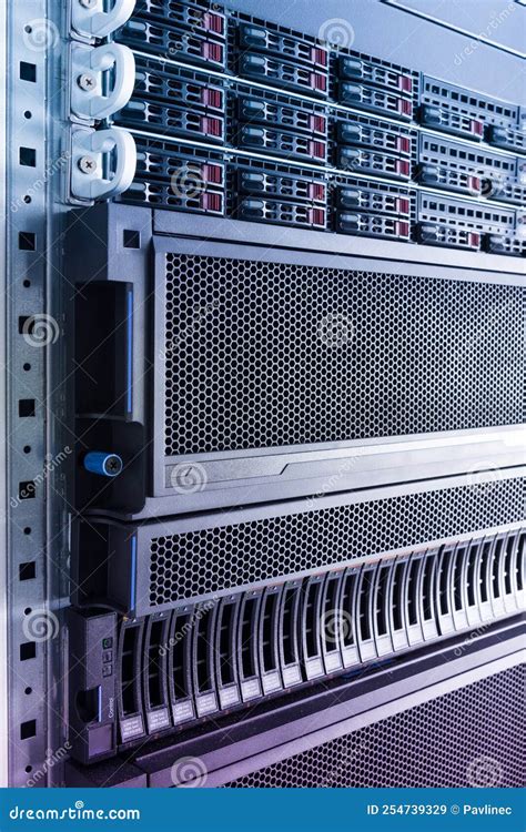 Array Of Data Storage Hard Drives In Internet Data Center Stock Image Image Of Communication