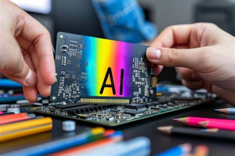 Ai Circuit Board With Colorful Explosion Digital Art Technology Innovation Artificial