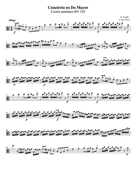 Violin Concerto In G Major RV 310 Vivaldi Antonio IMSLP