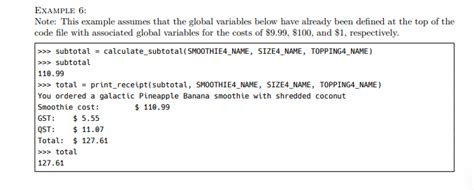 Solved Smoothie Problem In Python For Thonny Ide Have