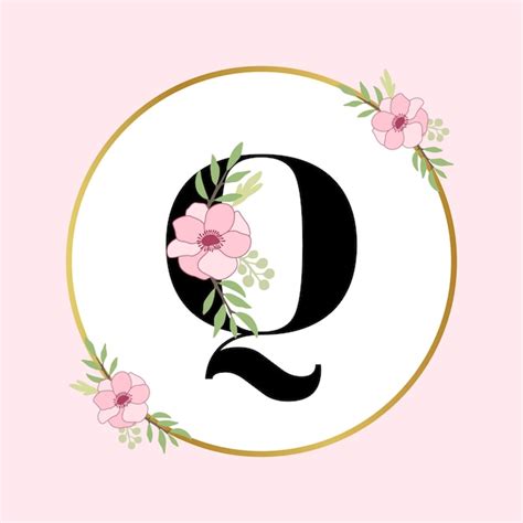 Premium Vector Letter Q Hand Drawn Floral Logo