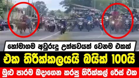 හෝමාගම අවුරුදු උත්සවයත් වෙනම එකක් තිරික්කලයයි බයික් 100යි මුළු පාරම බදාගෙන කරපු තිරික්කල්
