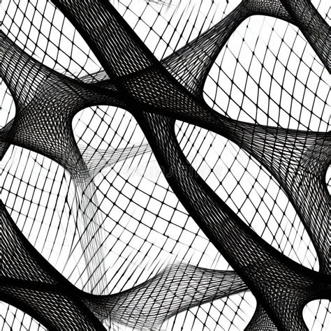 Modern Stylish Texture Of Mesh Seamless Pattern Intricate Black White