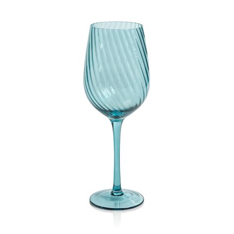 Savoy Optic Swirl Glassware Blue