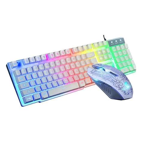 LUCKYLY ENSEMBLE CLAVIER SOURIS PACK CLAVIER SOURIS T6 Arc En LED