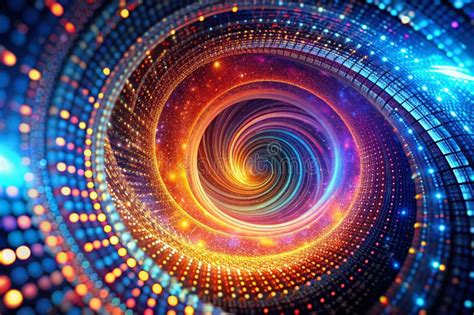 Dynamic Digital Vortex Abstract Spiral Matrix Code Effect Perfect For Technology Data