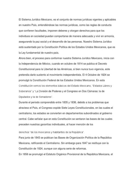 El Sistema Jurídico Mexicano Pdf Constitución Estado Política