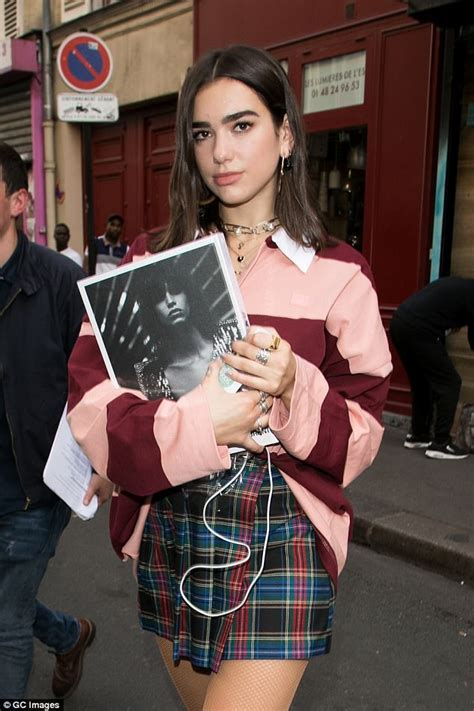 Dua Lipa Puts On Leggy Display In A Tartan Skirt In Paris Daily Mail