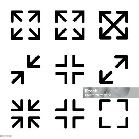 全画面表示アイコンがセットされていますベクトル アイコンのベクターアート素材や画像を多数ご用意 アイコン 大きい ベクター画像