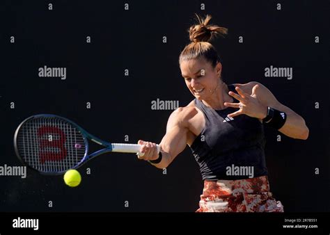 Maria Sakkari In Action Against Alize Cornet On Day Three Of The Rothesay Open At The