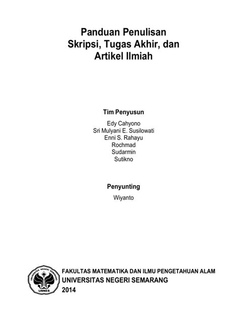 Panduan Penulisan Skripsi Tugas Akhir Dan