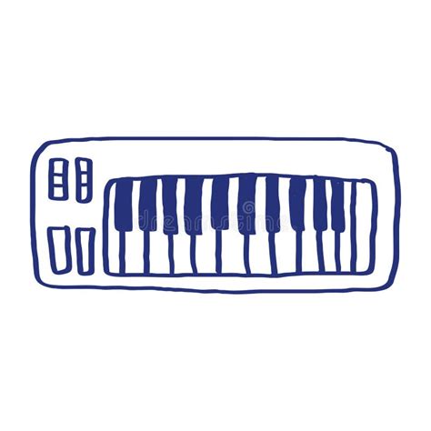 Midi Keyboard Musical Instrument Line Sketch Stock Vector Illustration Of Melody Pictogram