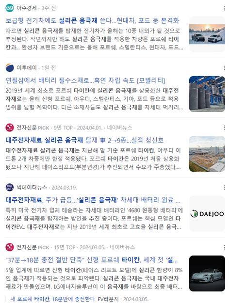 대주전자재료 실리콘음극재 주식 에펨코리아