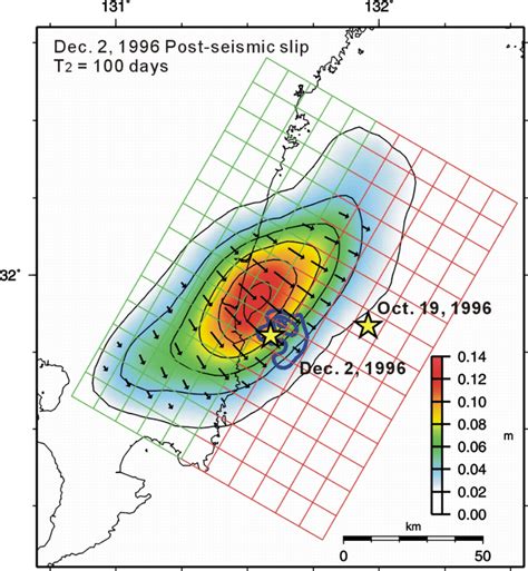 Map View Of The Post Seismic Slip For The Hyuga Nada Earthquake Of Download Scientific Diagram