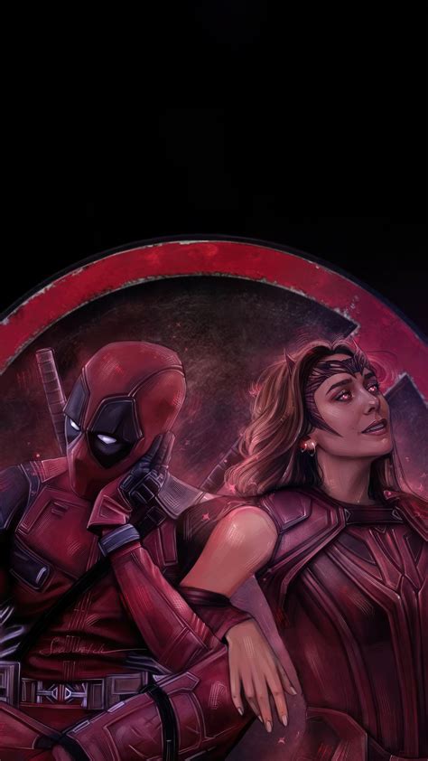 2160x3840 Deadpool And Scarlet Witch A Chaotic Crossover Sony Xperia X