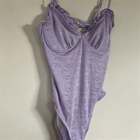 Purple One Piece Bikini Like New Condition Size M Depop