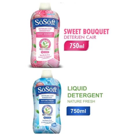 Jual Sosoft Deterjen Cair Konsentrat Sweet Bouquet Liquid Detergent 750