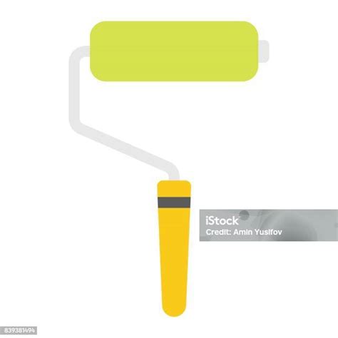 페인트 롤러 플랫 아이콘 빌드 및 수리 그림 기호 벡터 그래픽 흰색 배경 Eps 10에는 다채로운 솔리드 패턴 가사 집안일에 대한 스톡 벡터 아트 및 기타 이미지 Istock