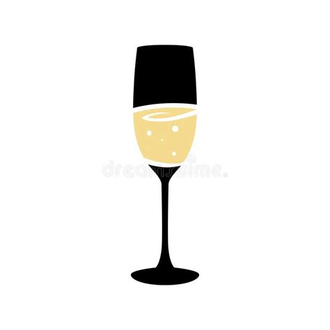 Abstract Champagne Glass Symbol On White Backdrop Stock Vector