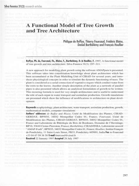 a functional model of tree growth and tree architecture silva fennica