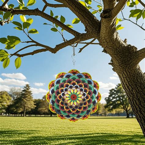 Creative 3d Rotating Wind Chime Garden Decor Colorful Wind Spinner