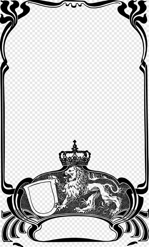 Frame Border Flourish Art Nouveau Floral Line Art Decorative