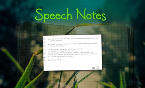 Speech Notes Voice Type Speech The Voice