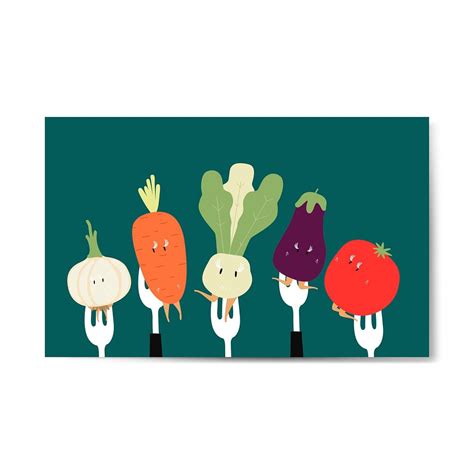 Fresh Vegetable Cartoons Forks Vector Premium Vector Rawpixel