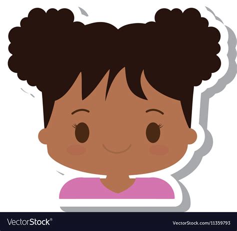 Happy Girl Character Avatar Royalty Free Vector Image