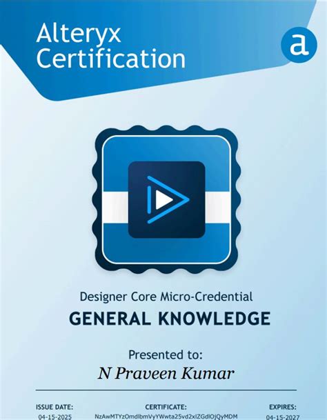 Alteryx Certification Dataanalytics Gratitude Learningjourney N