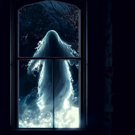 Premium Ai Image Ghost Appearance In The Window On Halloween To Scare