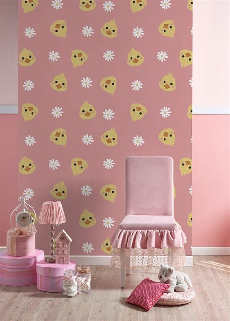 Cute Duck Pattern And Floral Wallpaper Removable Nursery Wall Art