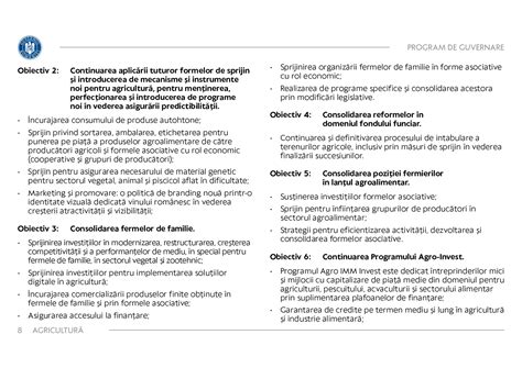 Program de guvernare Marcel Ciolacu document Agricultura prezentă cu de obiective majore