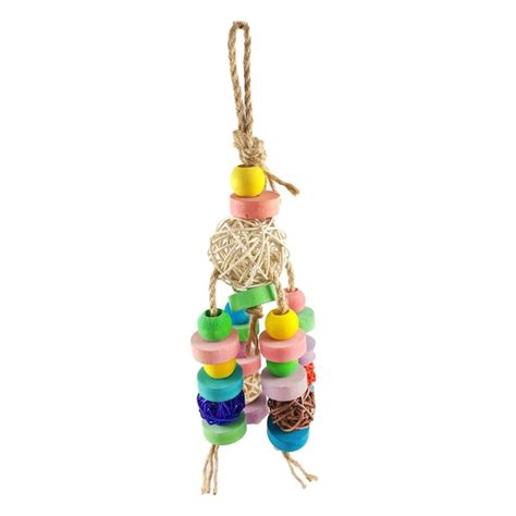 Bird Chew Toy Straw Blocks For Chewing Teeth Grinding Cluster Rattan Ball