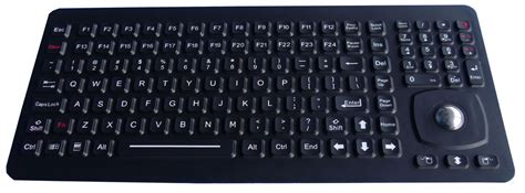 24 Function Keys Black Panel Mount Ruggedized Keyboard With 25mm