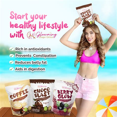 Glowming Shape Detox Choco Blast Chocolate Power Drink Mix Pny Beauty