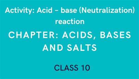 Ph In Acids Bases And Salts Class 10 Science Experiment