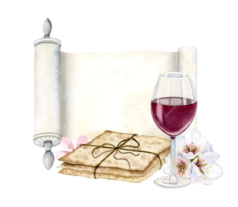 Premium Photo Watercolor Happy Passover Greeting Template With