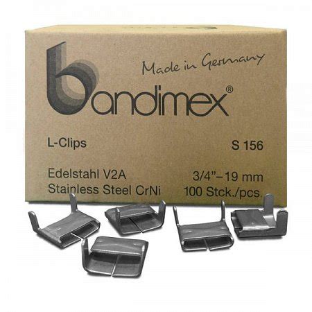 Клипса L-образная Bandimex S156 для бандажной ленты