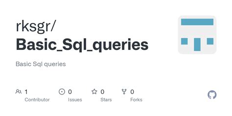Github Rksgrbasicsqlqueries Basic Sql Queries