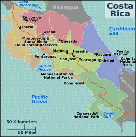 Costa Rica District Map