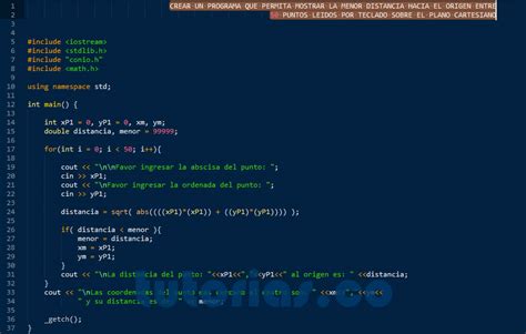 Ciclo For Visual C Menor Distancia Al Origen Tutorias Co