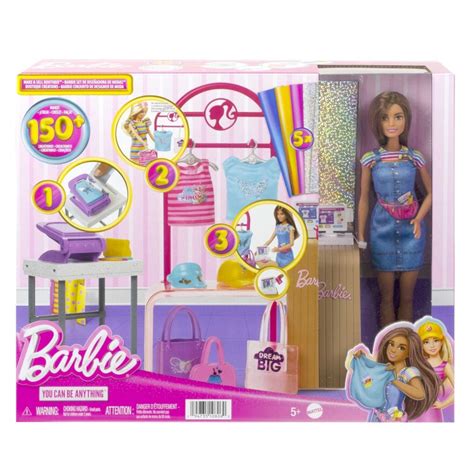 Barbie თოჯინა და მაღაზიის სათამაშო ნაკრები აქსესუარებით
