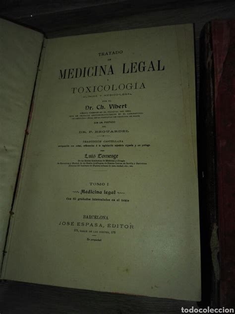 tratado de medicina legal y toxicología clínica Comprar Libros antiguos de medicina farmacia